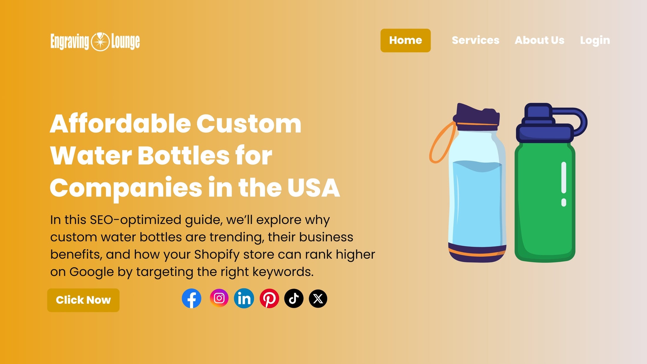 Affordable Custom Water Bottles for Companies in the USA – Engraving Lounge